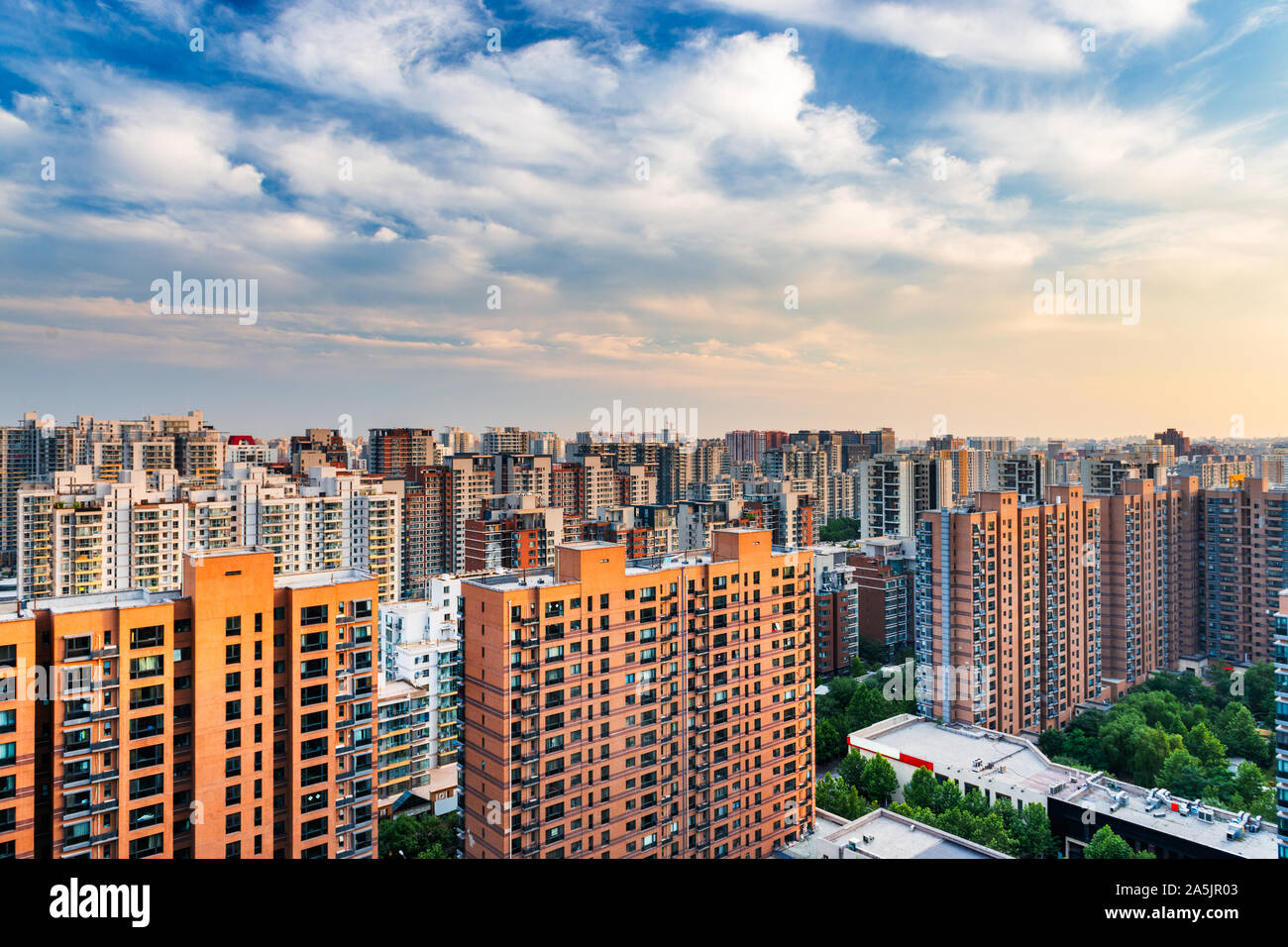 Beijing, China apartment block skyline Stock Photo - Alamy