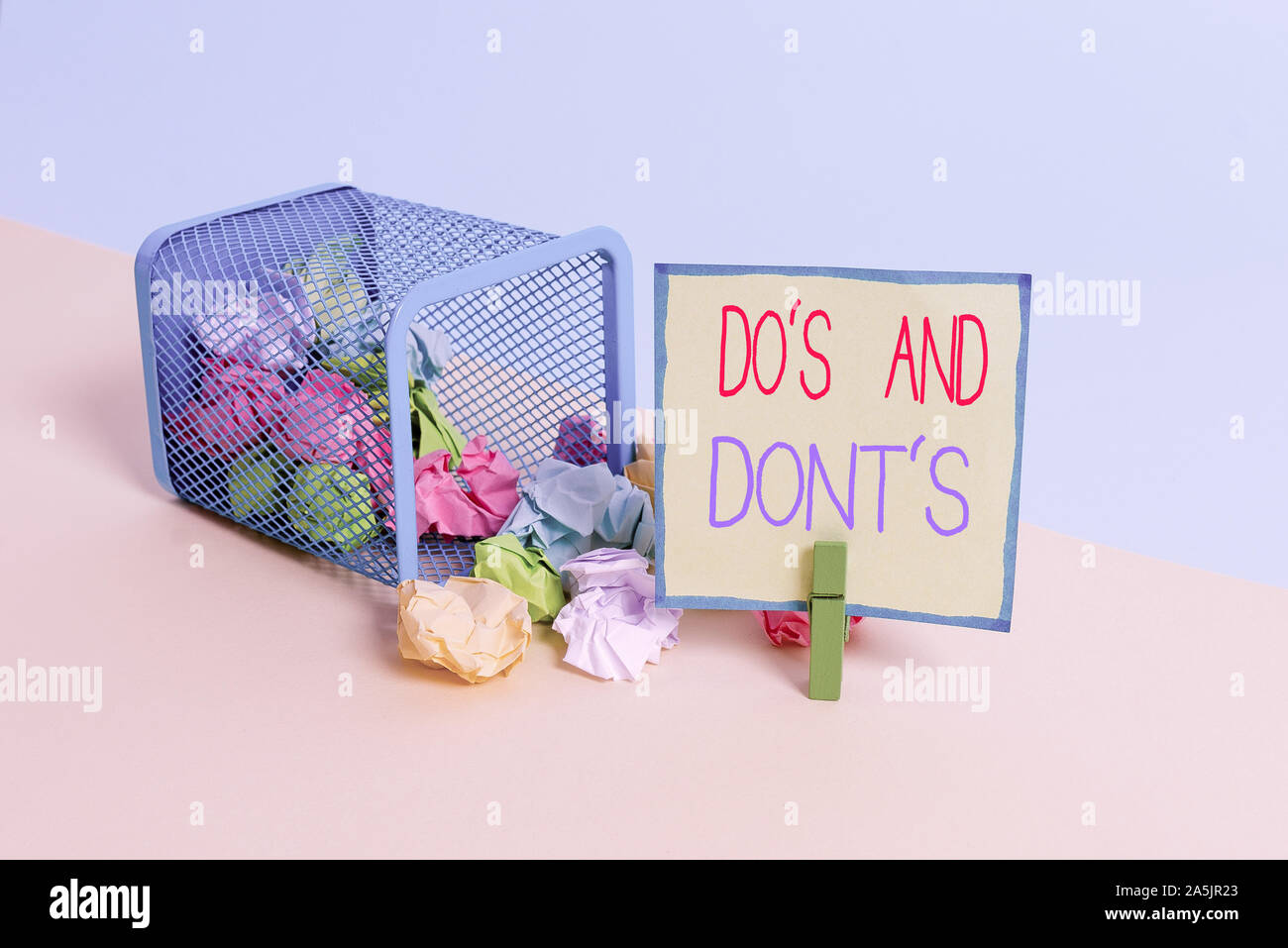 Conceptual hand writing showing Do S And Dont S. Concept meaning Rules ...