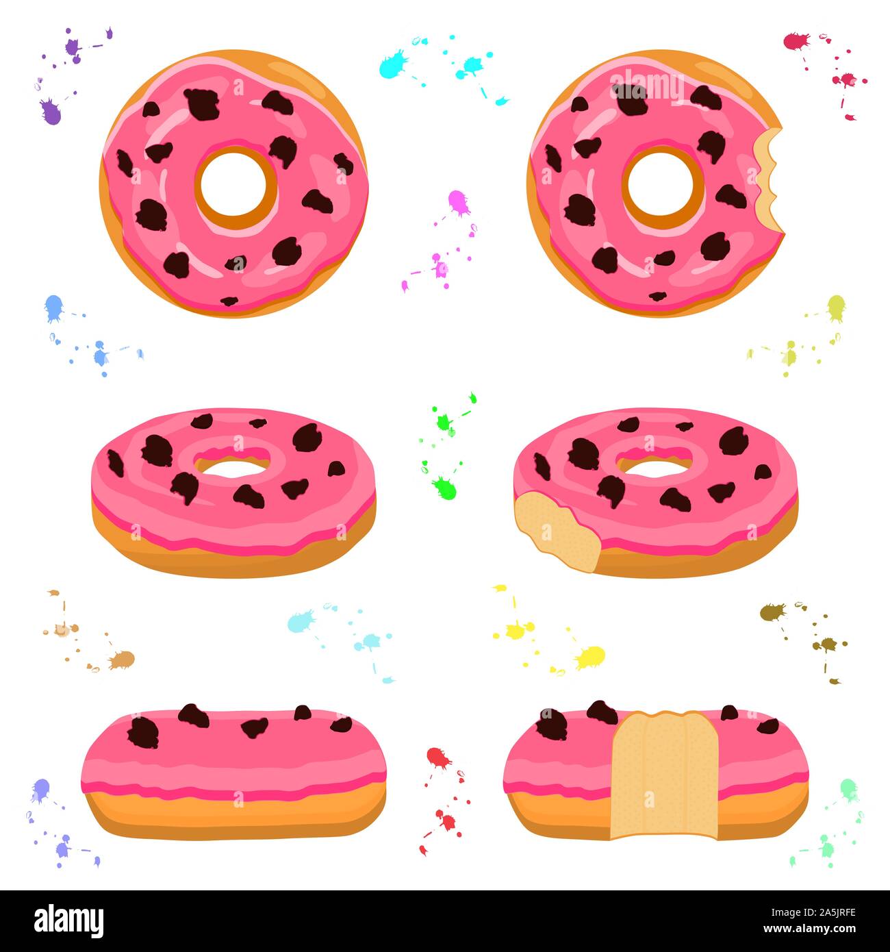 Different types of doughnuts Cut Out Stock Images & Pictures - Alamy