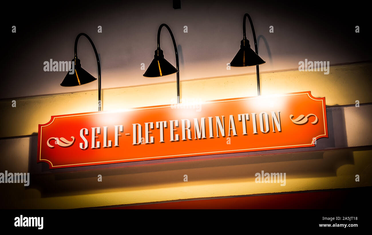Street Sign the Direction Way to SELF-DETERMINATION Stock Photo - Alamy