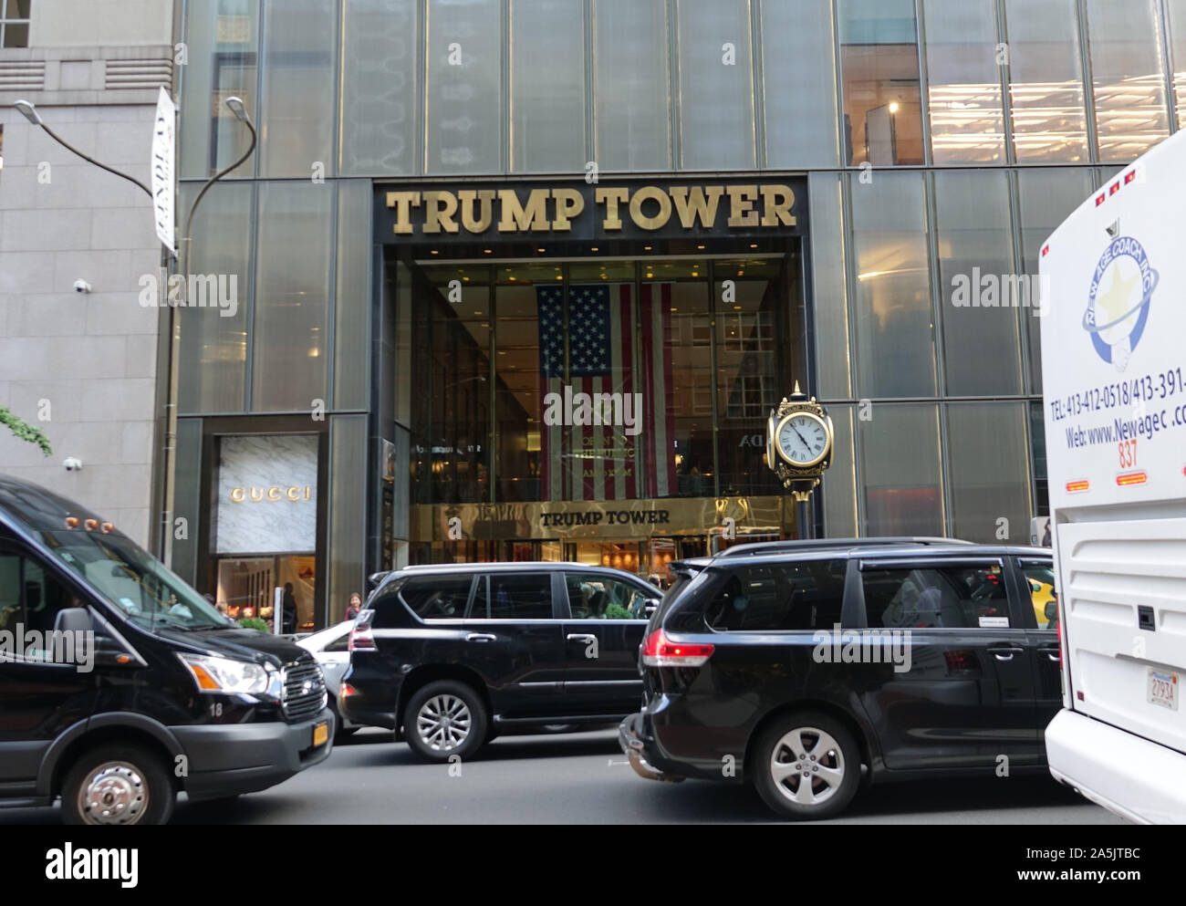 New York, USA. 14th Sep, 2019. The entrance to Trump Tower in Manhattan ...