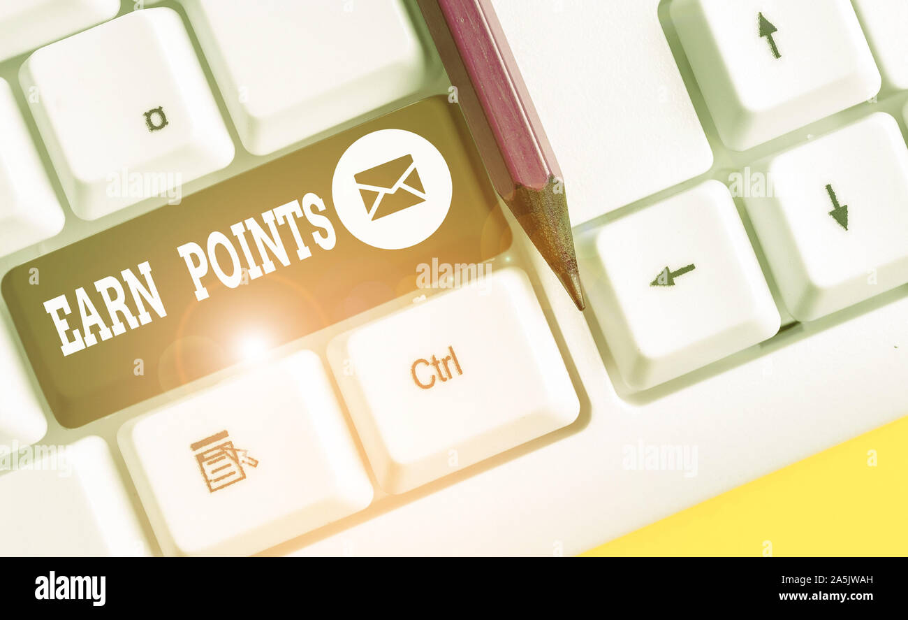 Writing note showing Earn Points. Business concept for getting praise ...