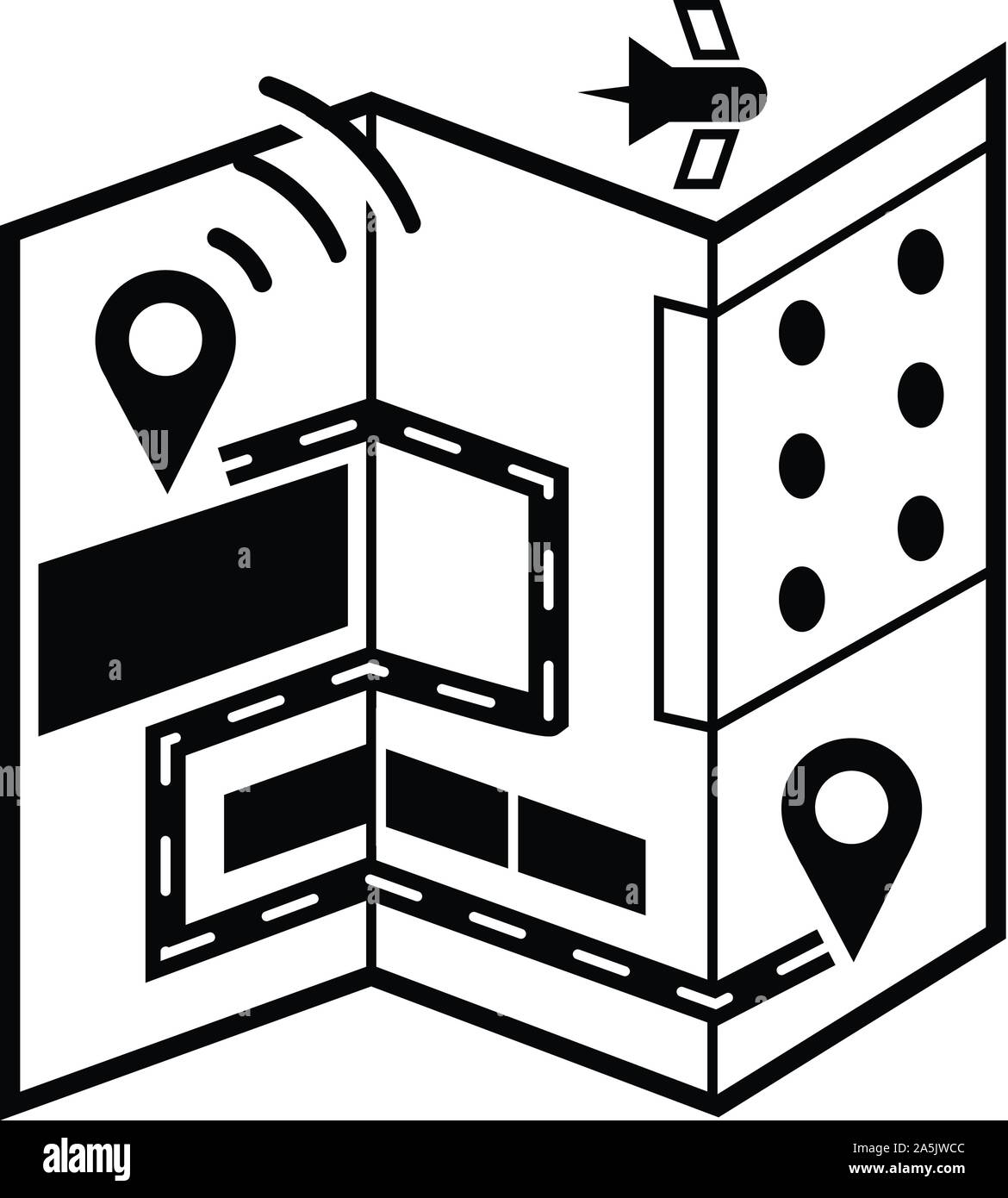 Smart gps route icon, simple style Stock Vector Image & Art - Alamy