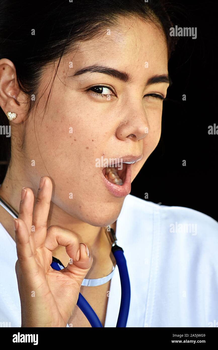 Ok Female Nurse Medical Professional Stock Photo - Alamy