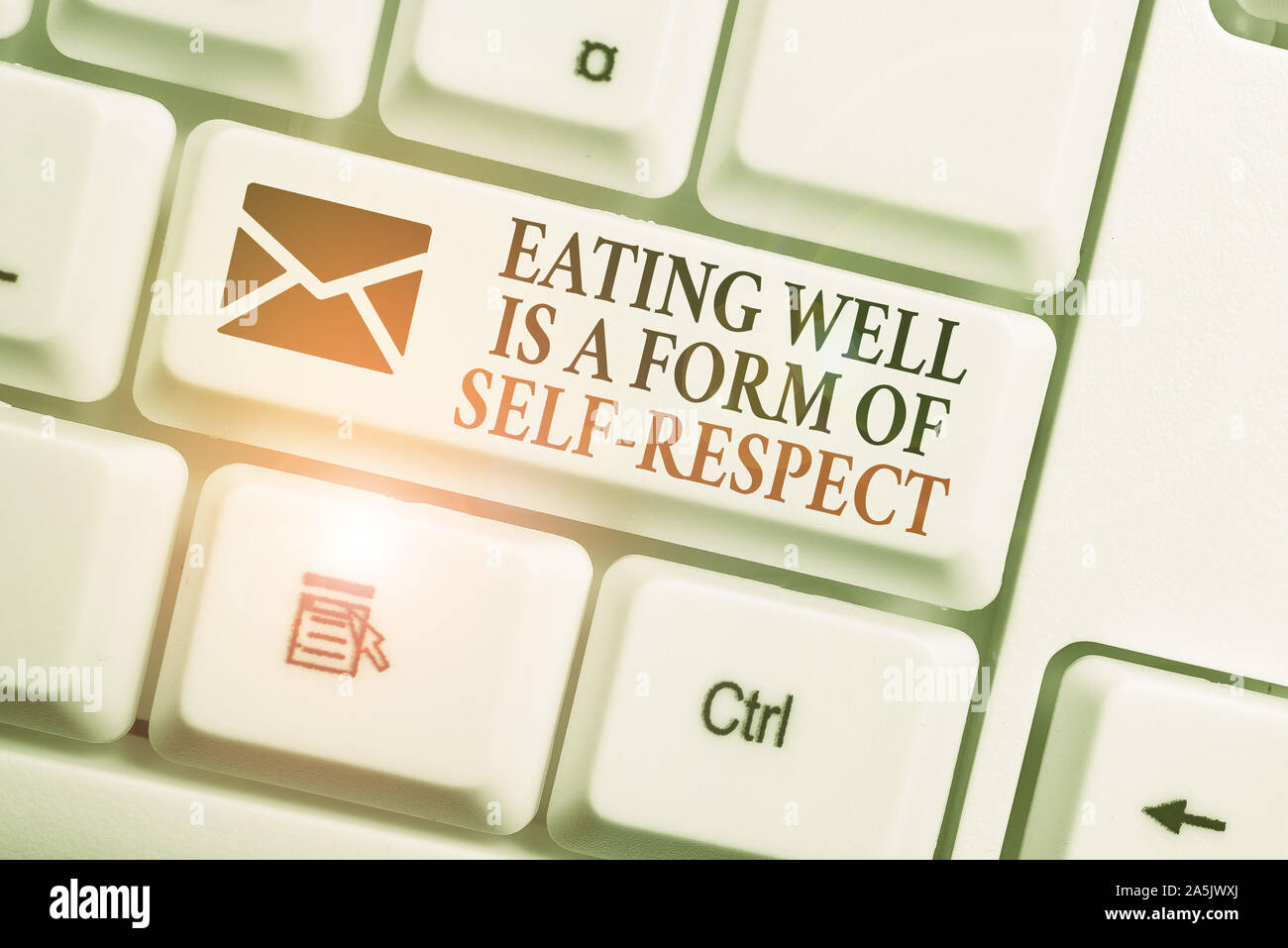 Text sign showing Eating Well Is A Form Of Self Respect. Business photo ...