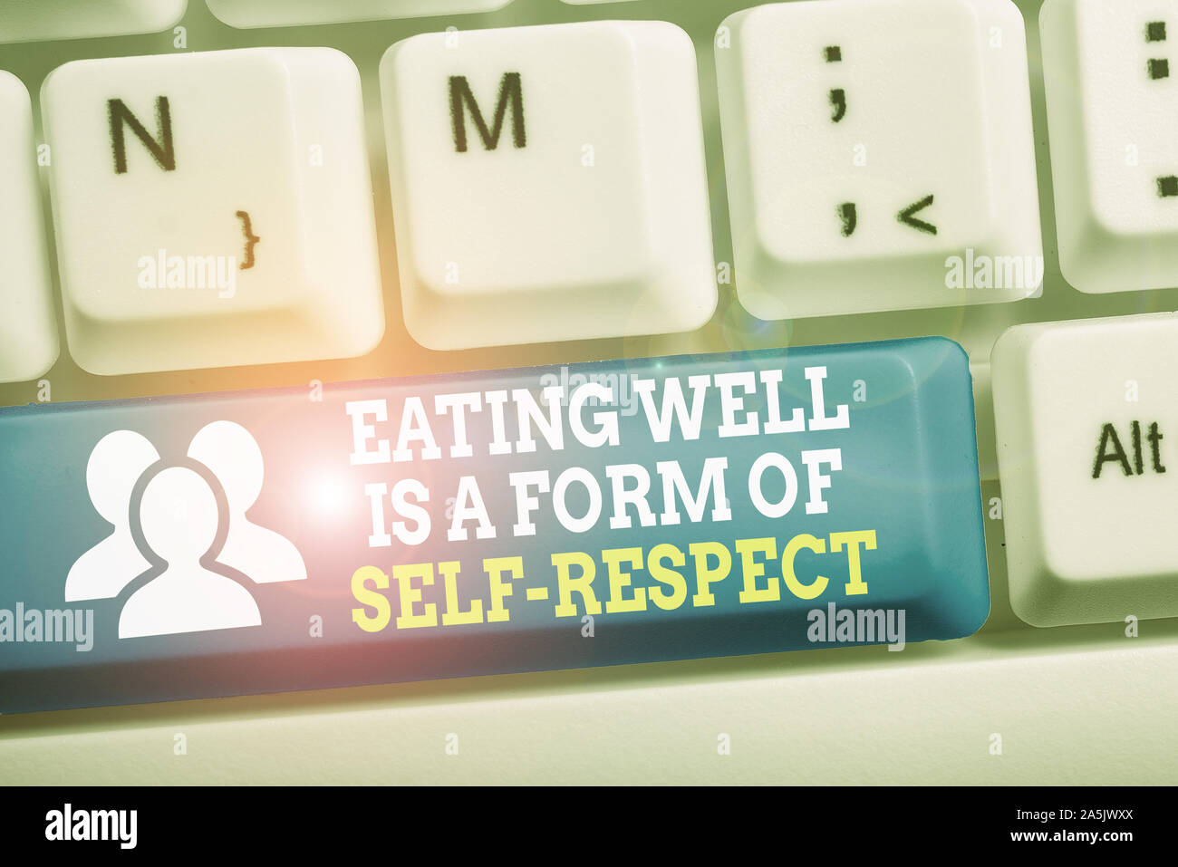 Conceptual hand writing showing Eating Well Is A Form Of Self Respect ...