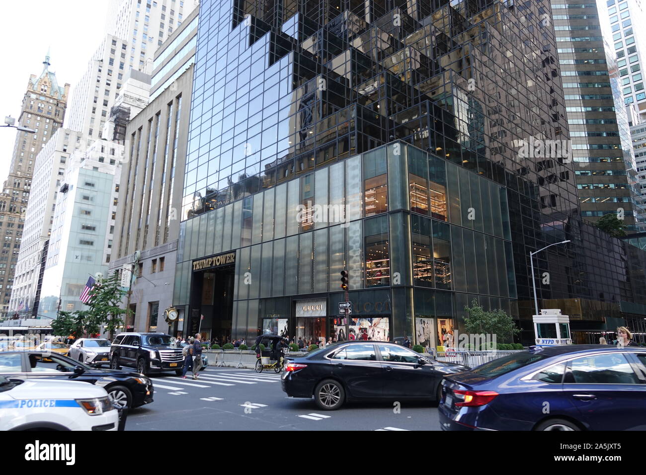New York, USA. 14th Sep, 2019. The entrance to Trump Tower in Manhattan ...