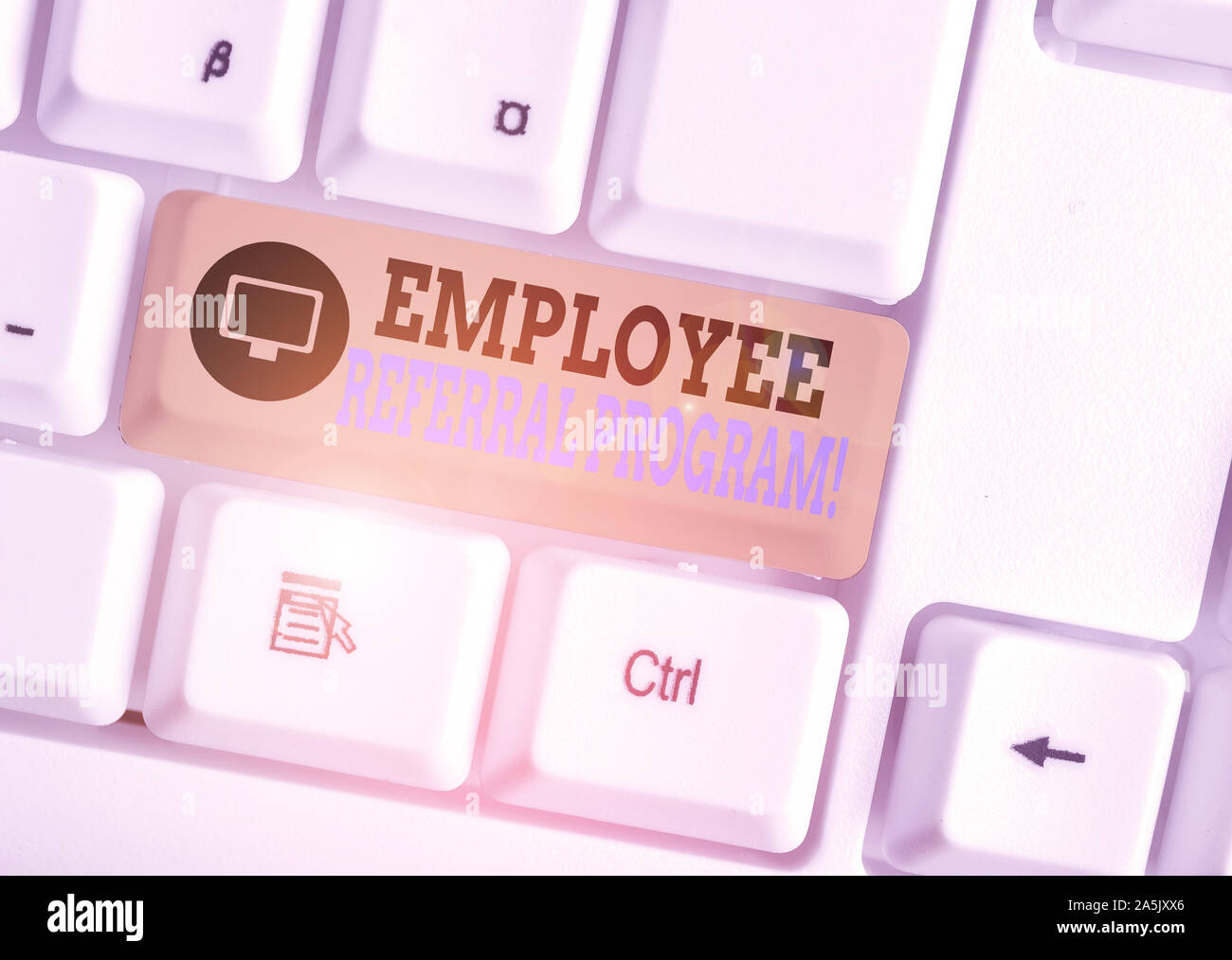 Writing note showing Employee Referral Program. Business concept for ...