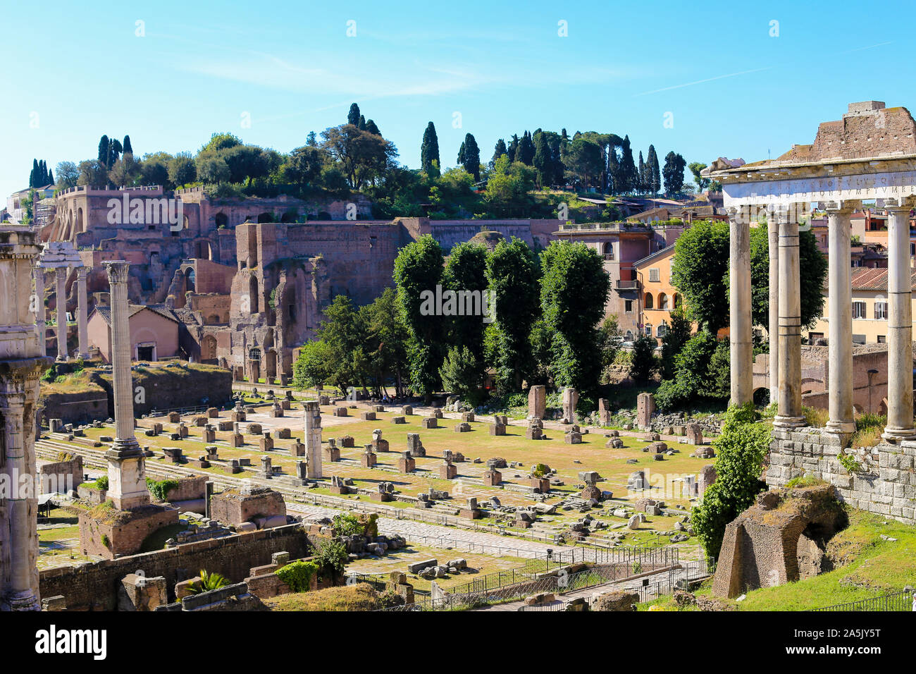 Amazing Roman Forum, arches and columns in Rome, Italy Stock Photo - Alamy