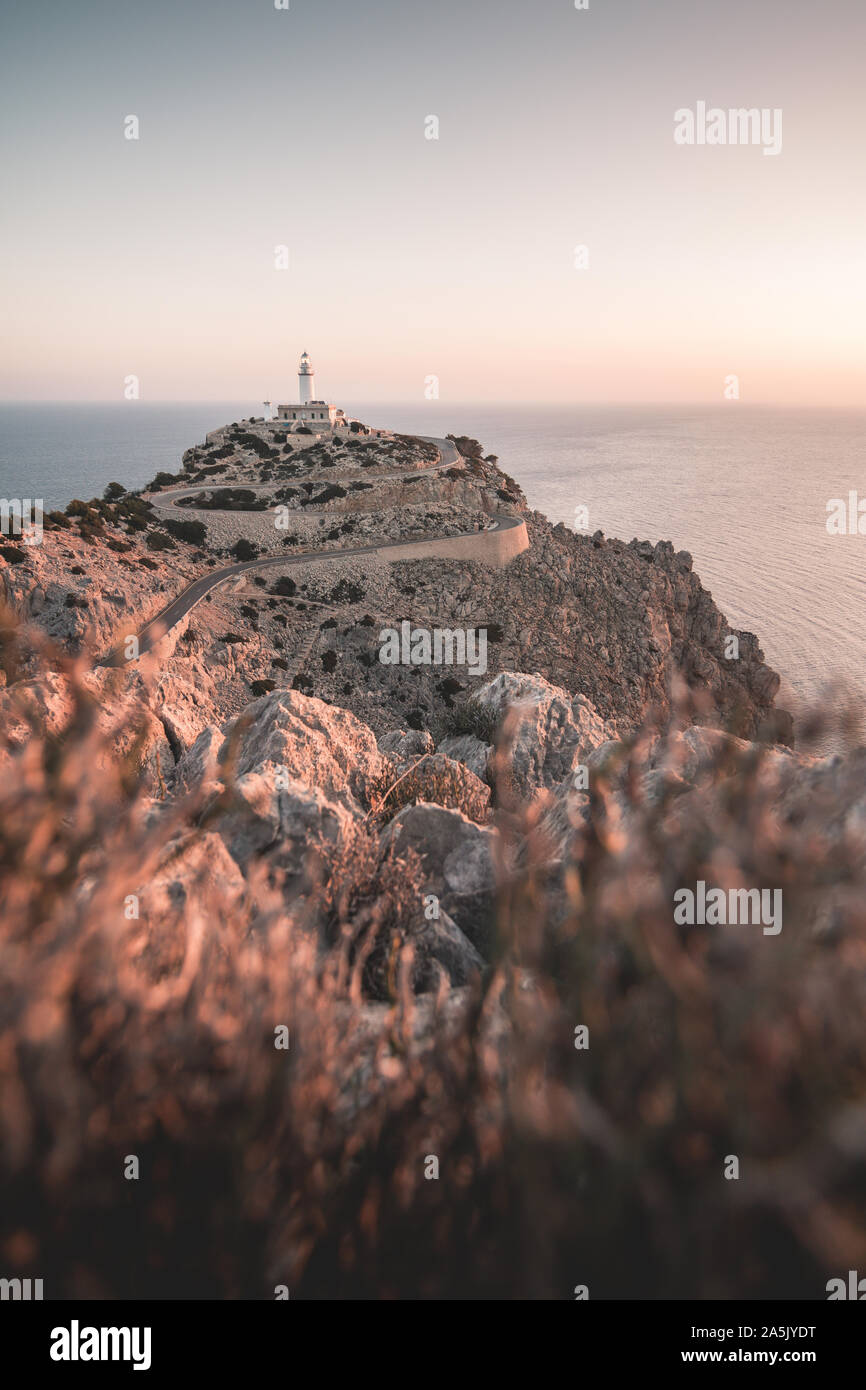 Lighthouse at Mallorca Stock Photo - Alamy