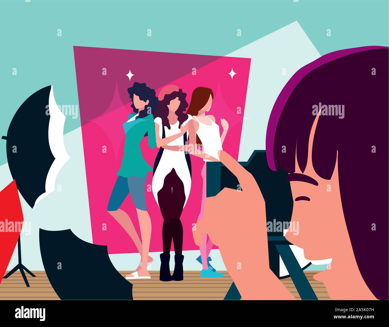 Female models studio Stock Vector Images - Alamy