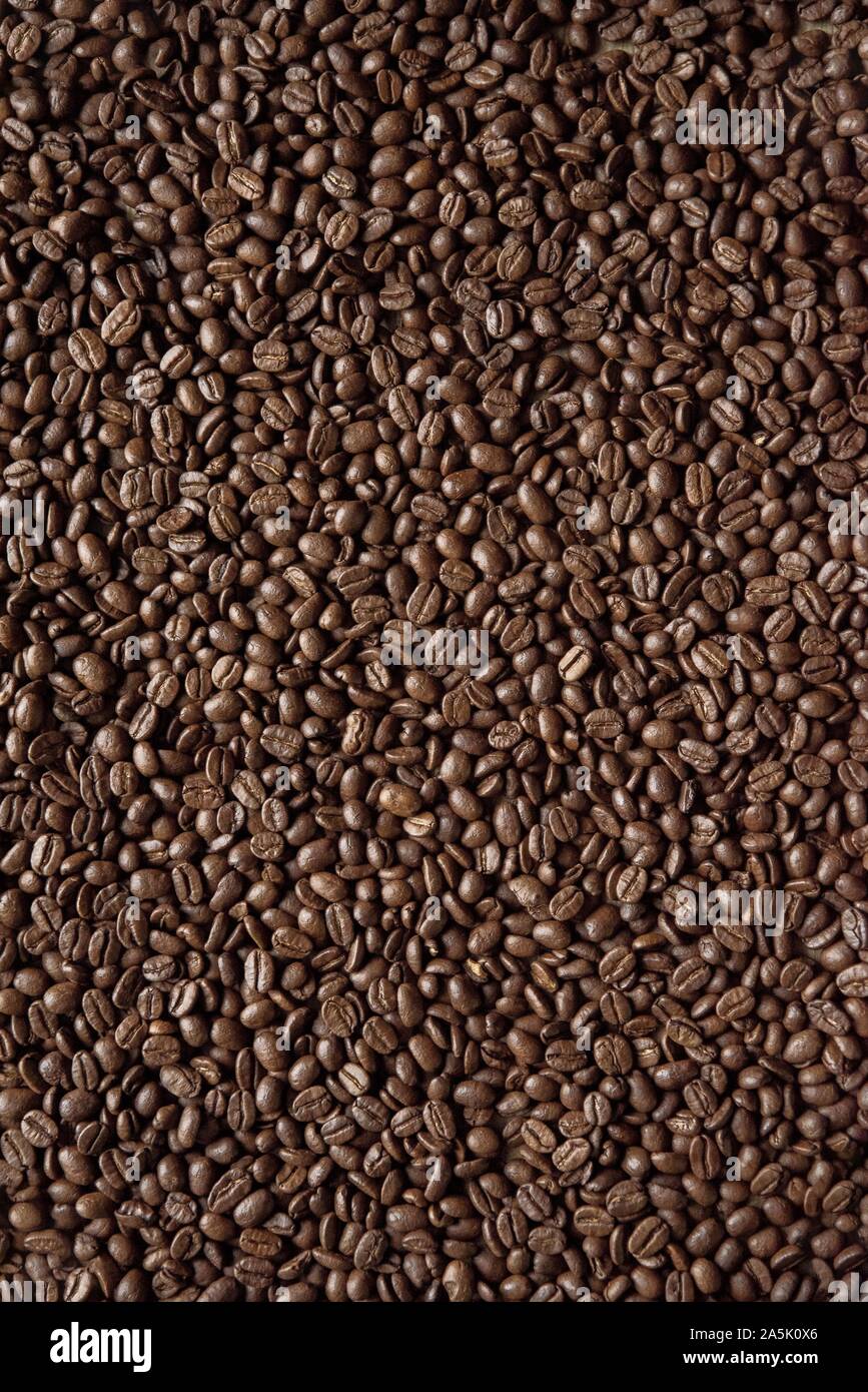 Overhead vertical shot of coffee beans great for background or a blog ...