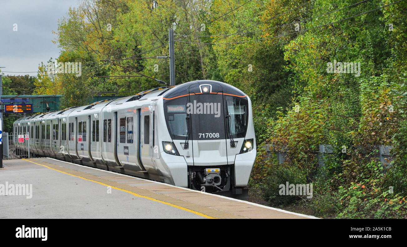 Class 717 EMU calls at Hatfield with a northbound local train for ...