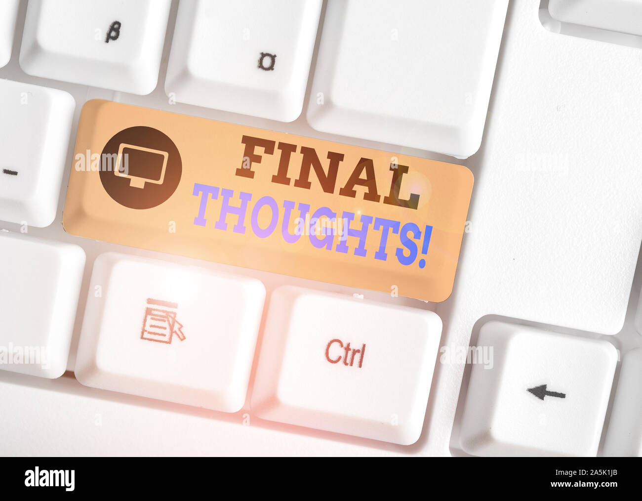 Writing note showing Final Thoughts. Business concept for the ...