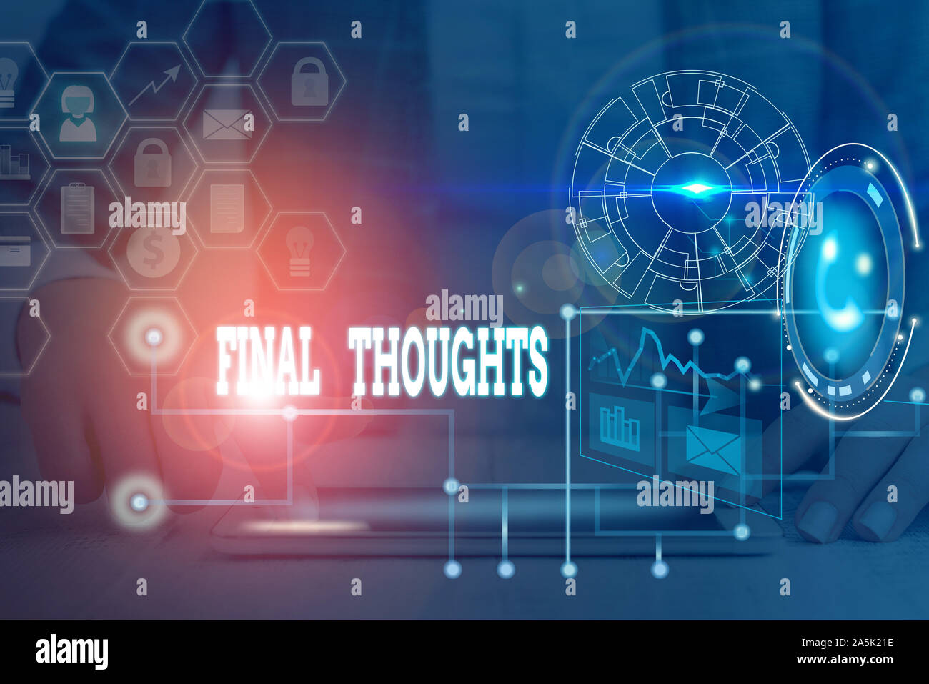 Writing note showing Final Thoughts. Business concept for the ...