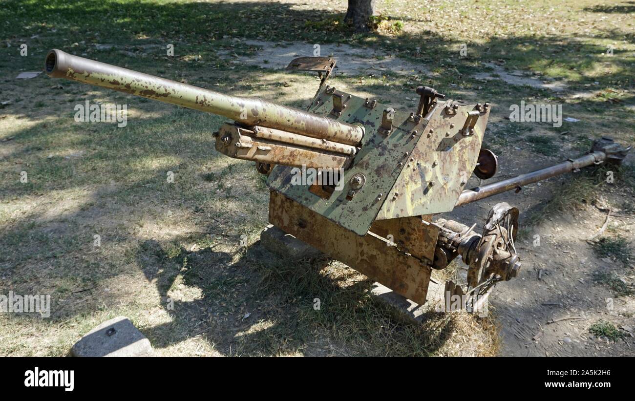 old rusty cannon in a public park in skopje Stock Photo - Alamy