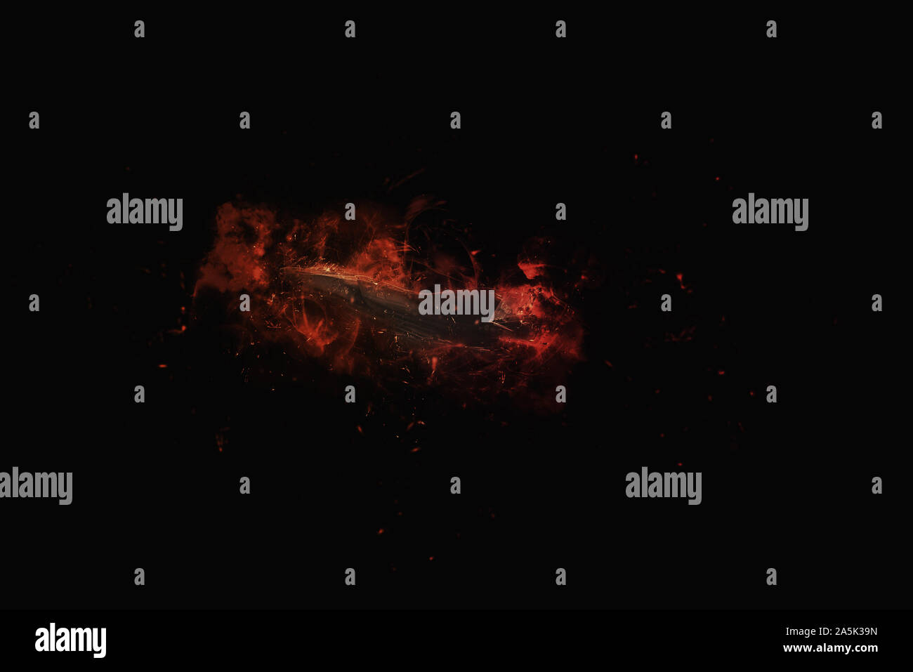 fighter plane on black background Stock Photo - Alamy