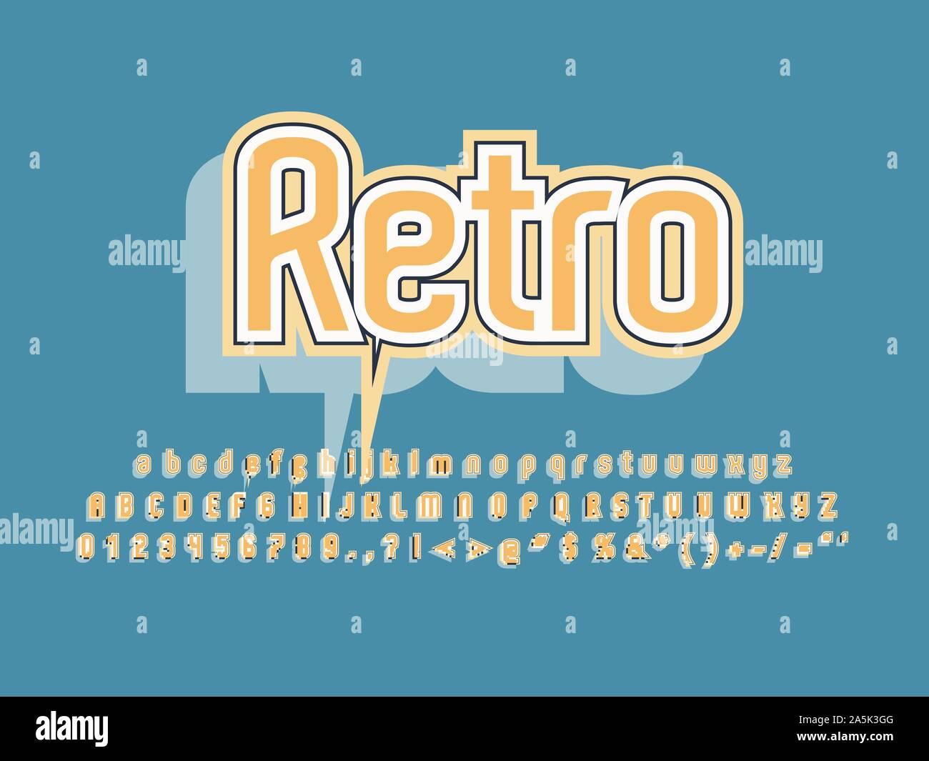 Retro color font and alphabet. Stock vector Stock Vector Image & Art ...