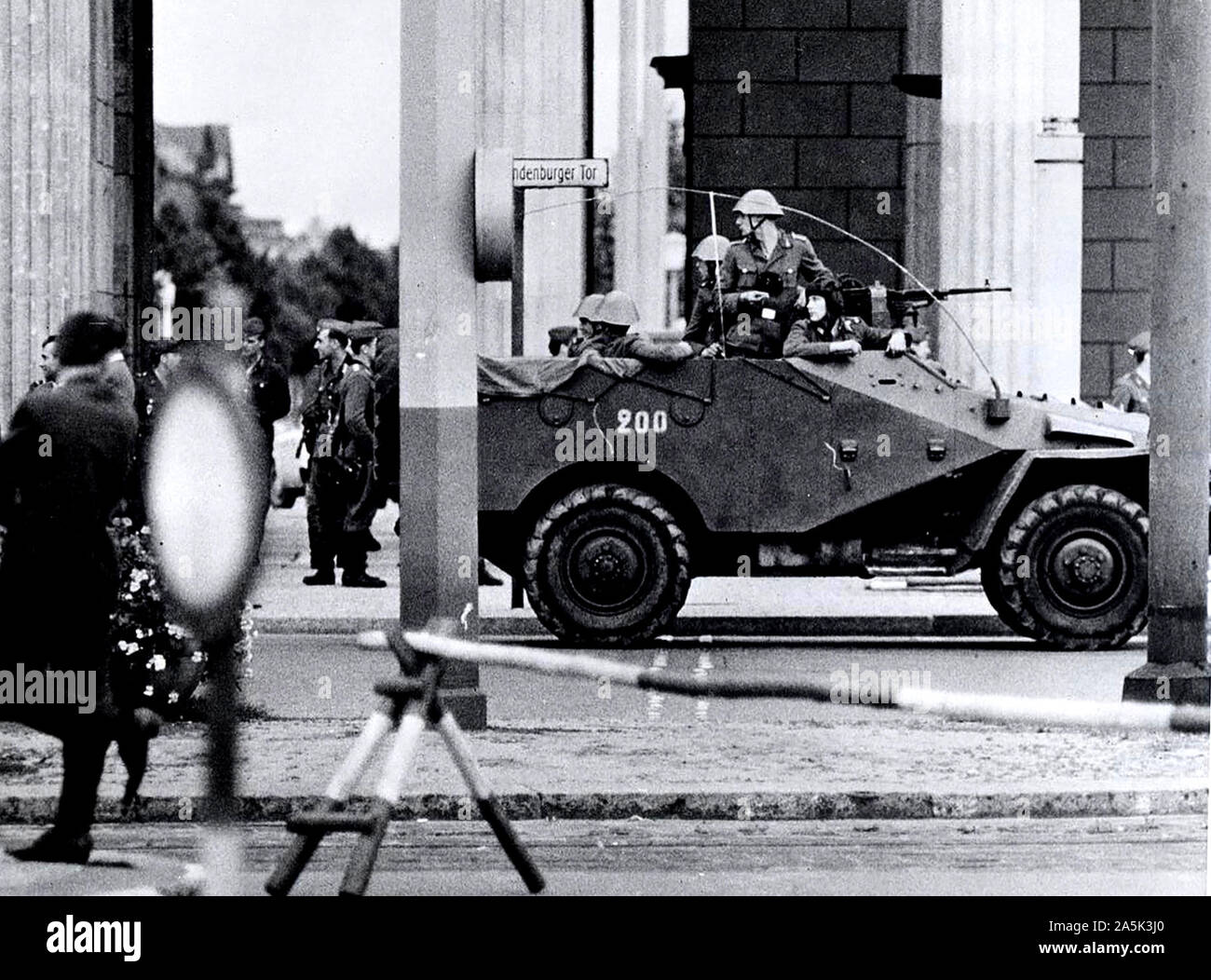 August 1961 - East German Army Reconnaissance Car Stands Guard By ...