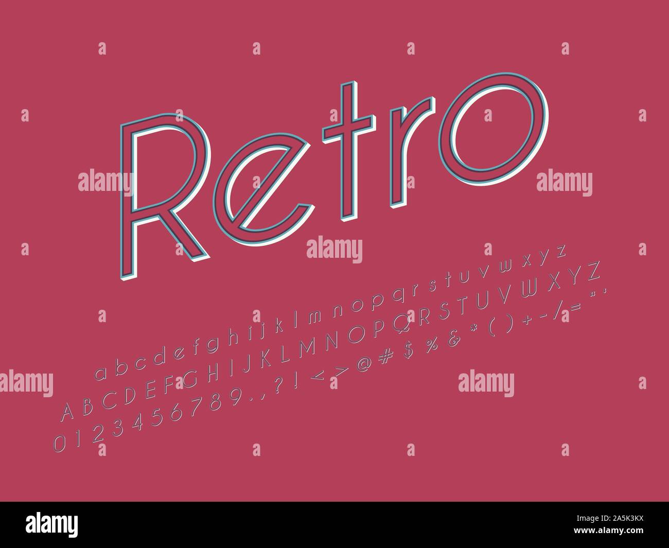 Retro color font and alphabet. Stock vector Stock Vector Image & Art ...