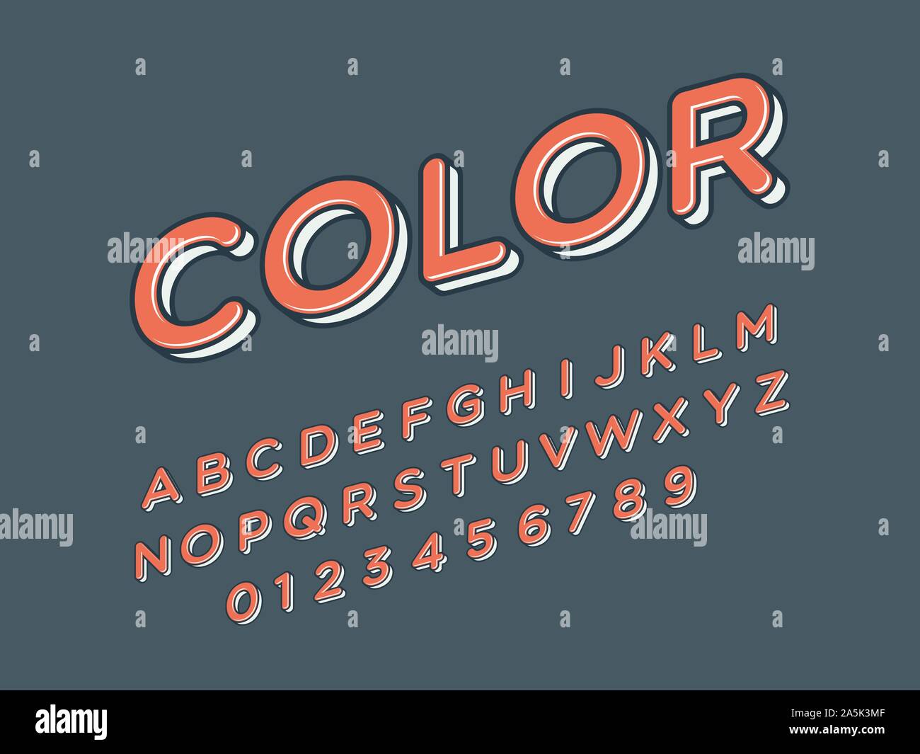 Retro color font and alphabet. Stock vector Stock Vector Image & Art ...