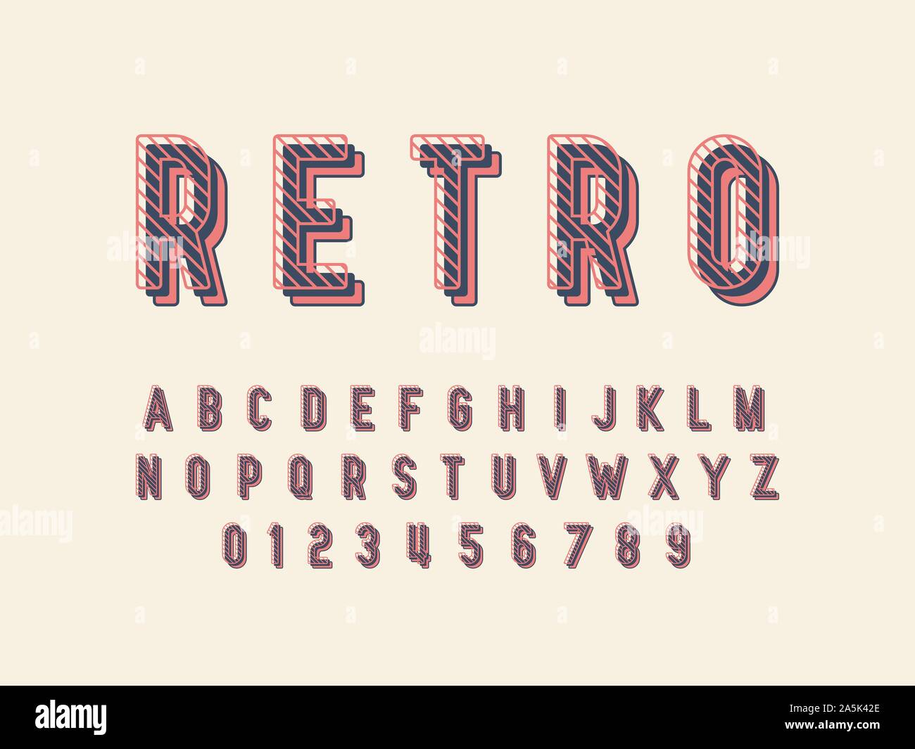 Retro color font and alphabet. Stock vector Stock Vector Image & Art ...