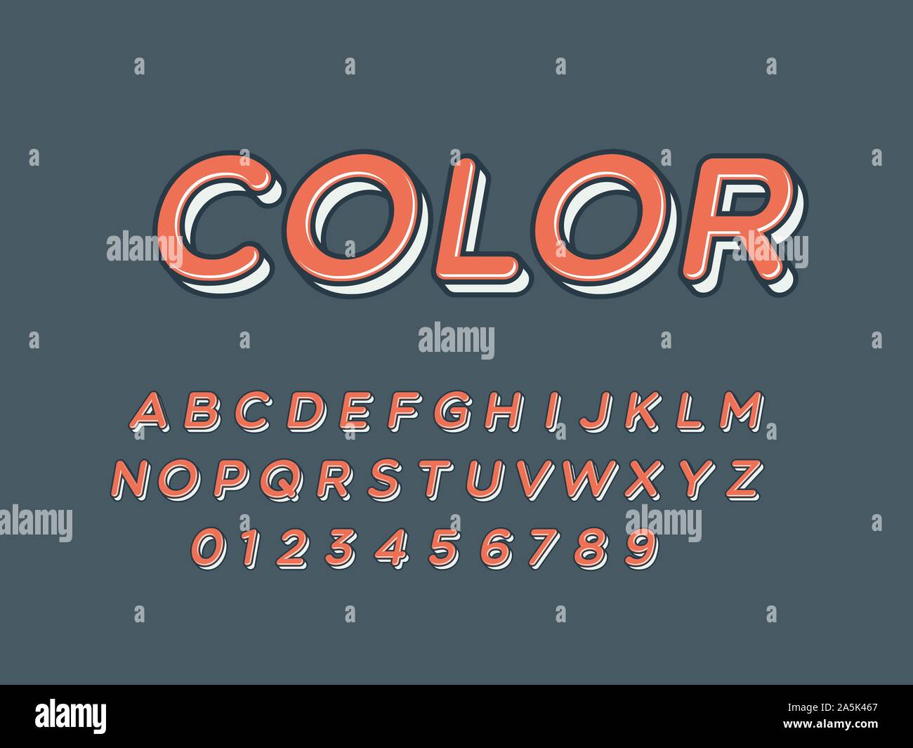 Retro color font and alphabet. Stock vector Stock Vector Image & Art ...