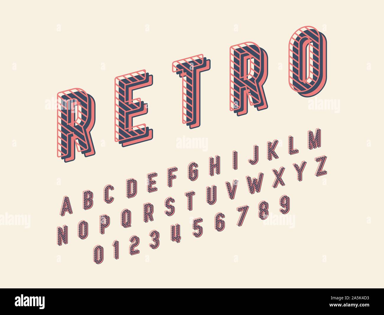 Retro color font and alphabet. Stock vector Stock Vector Image & Art ...