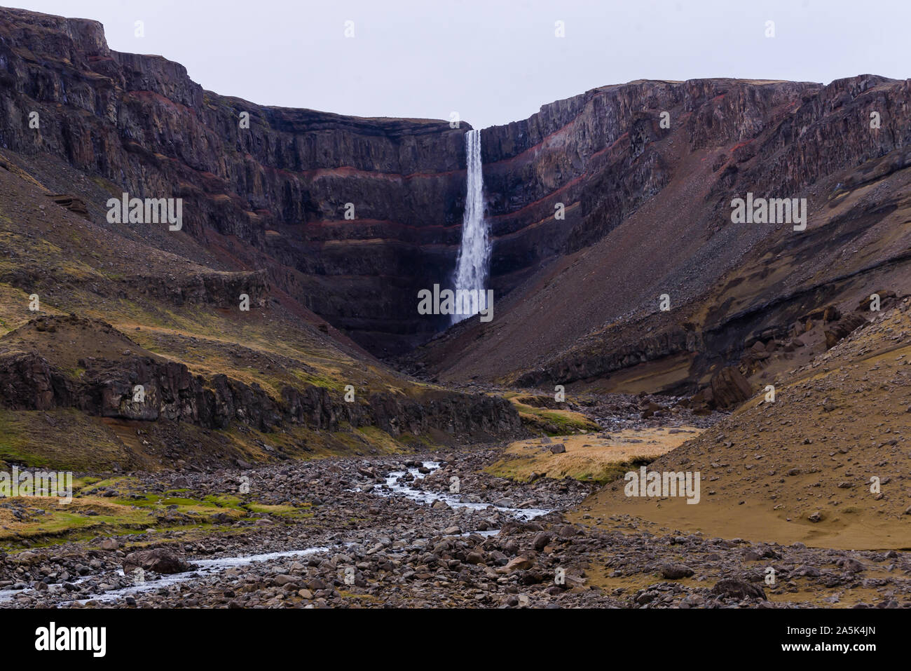 Litlanesfoss Waterfall With Basalt Columns High Resolution Stock ...