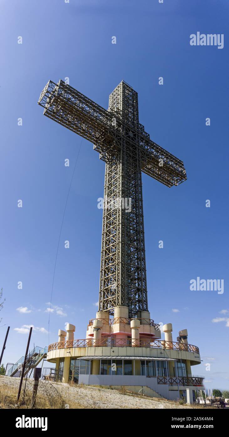 metal millennium cross in skopje in northern macedonia Stock Photo - Alamy