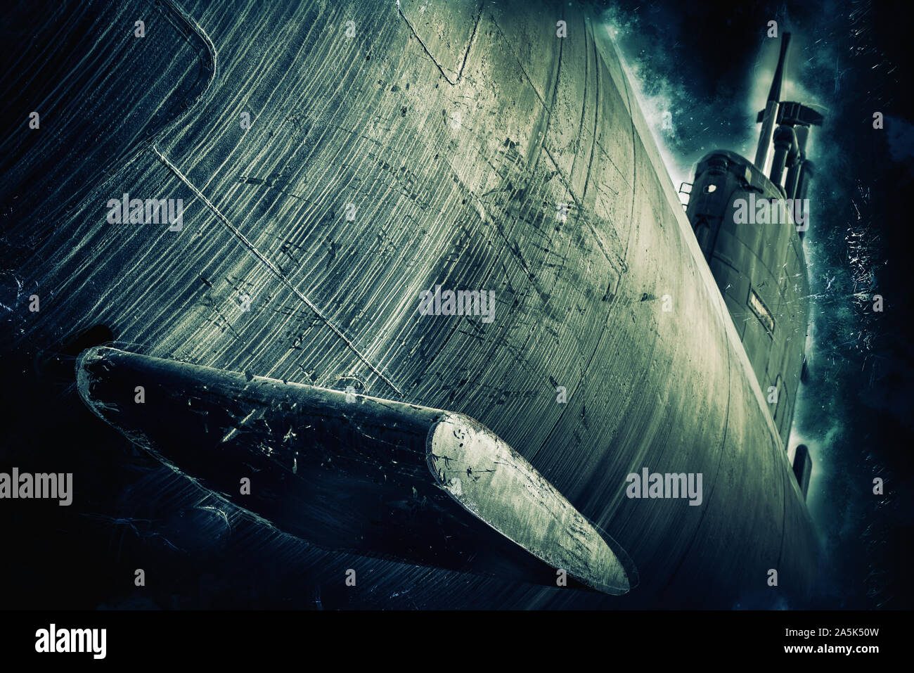 war submarine deep ocean combat Stock Photo - Alamy