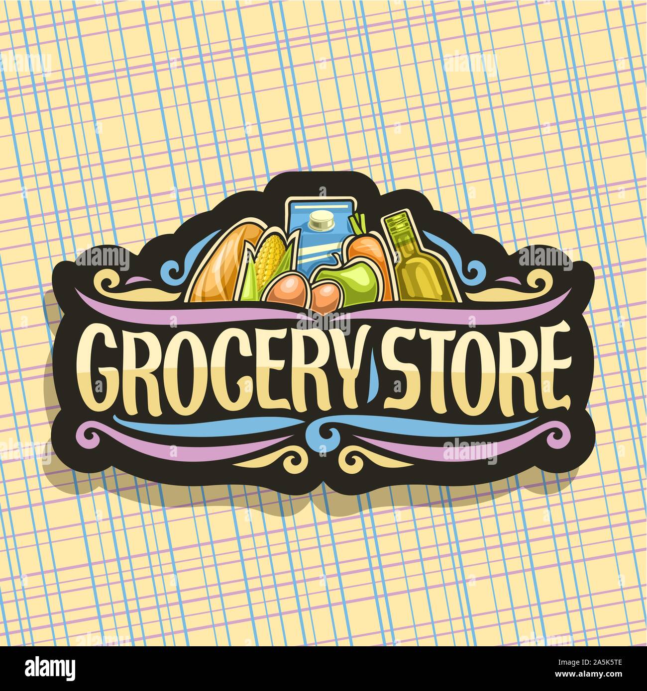 Black grocer Stock Vector Images - Alamy