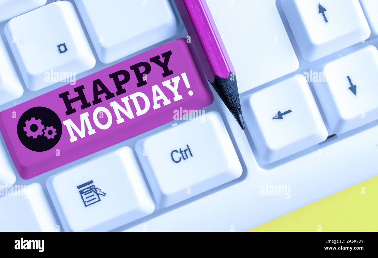 Conceptual hand writing showing Happy Monday. Concept meaning telling ...