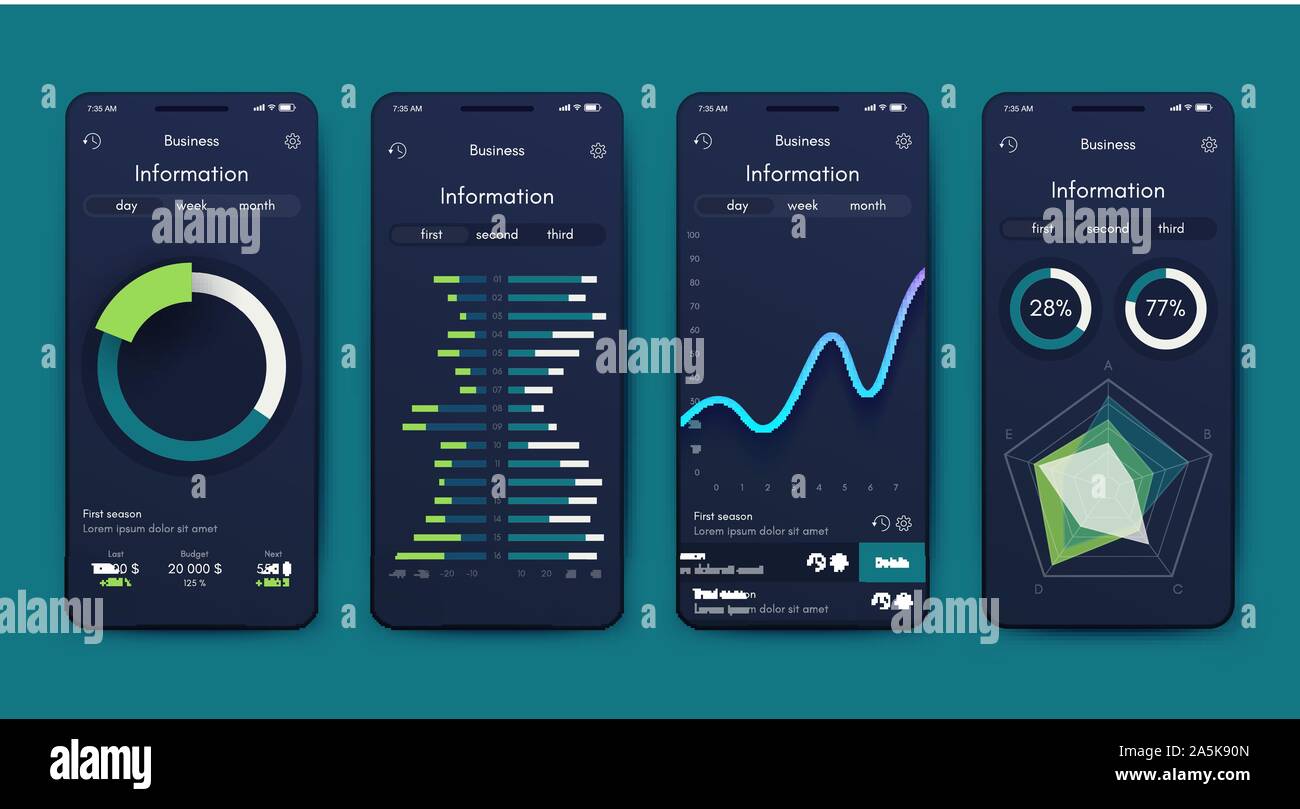 Different UI, UX, GUI screens and flat web icons for mobile apps ...