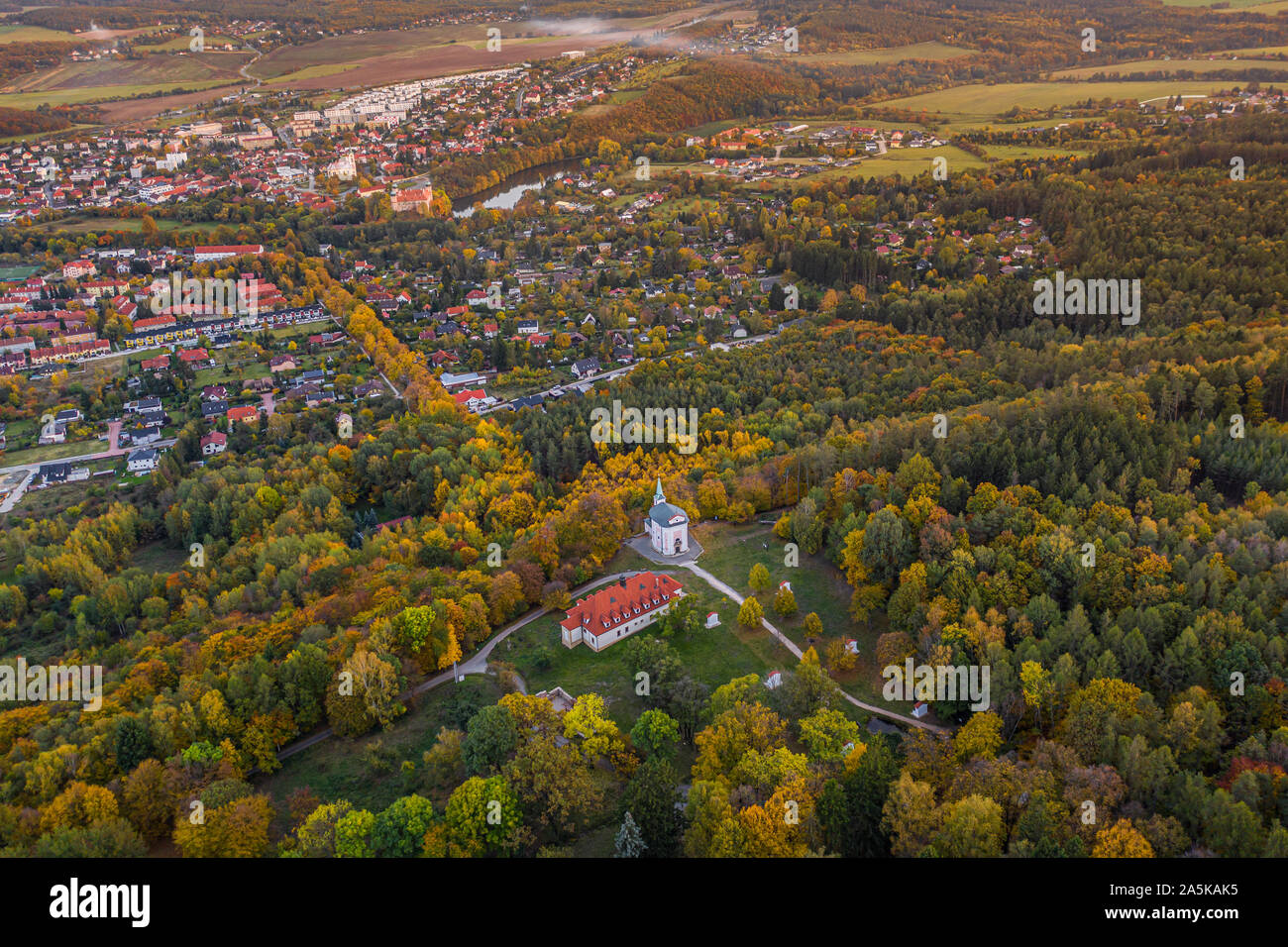 The Baroque pilgrimage area Skalka, consisting of a church, a monastery ...