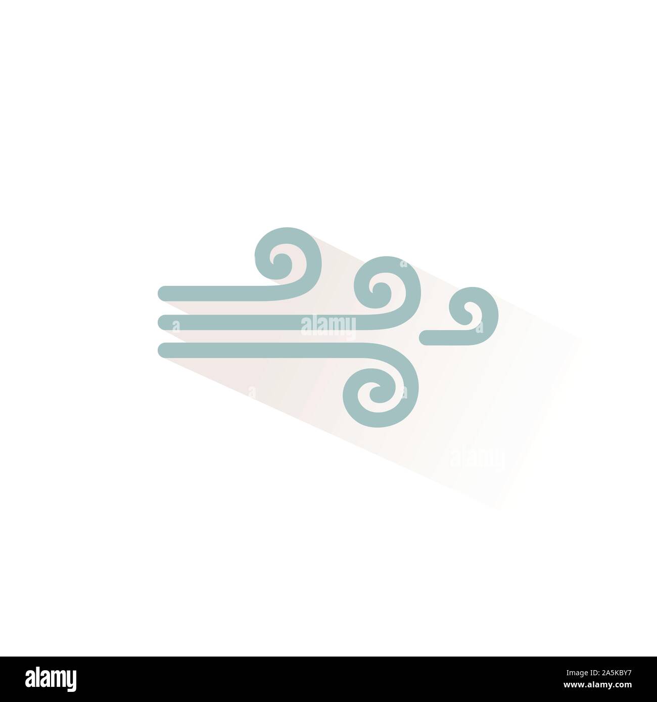 Wind color icon with shadow. Flat vector illustration Stock Vector ...