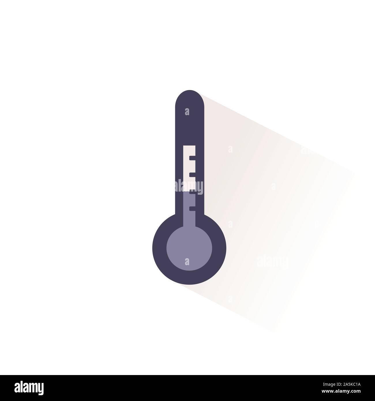 Weather thermometer color icon with shadow. Flat vector illustration ...