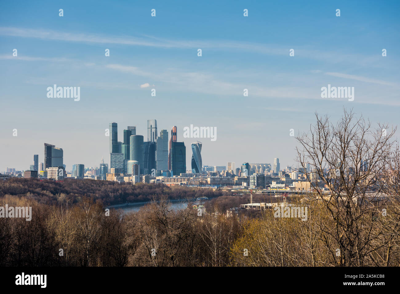 View of downtown of Moscow with modern skylines, and bank of Moskva ...