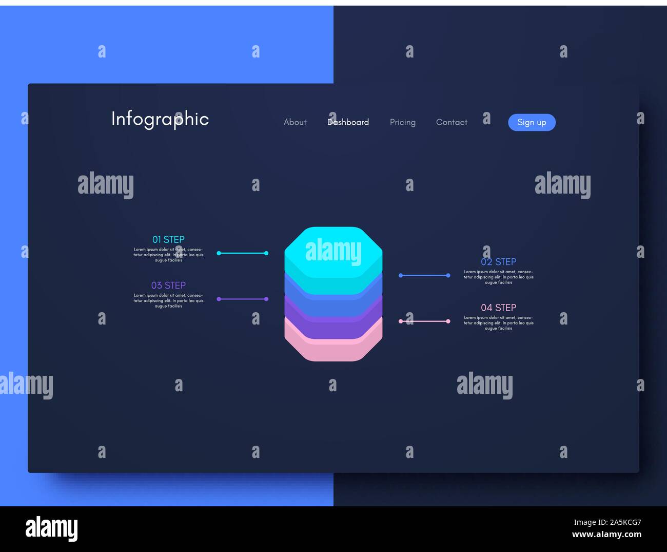 Vector graphics infographics with four options. Template for creating ...