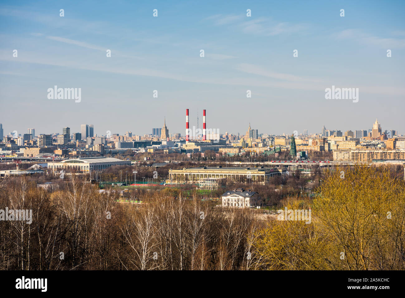 View of downtown of Moscow and bank of Moskva River , view from the at ...