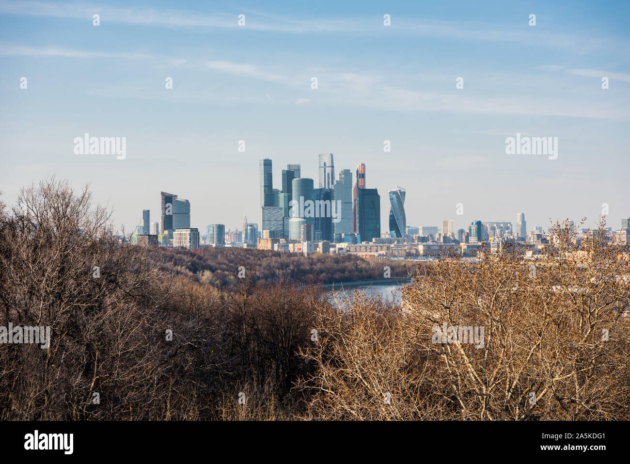 View of downtown of Moscow with modern skylines, and bank of Moskva ...