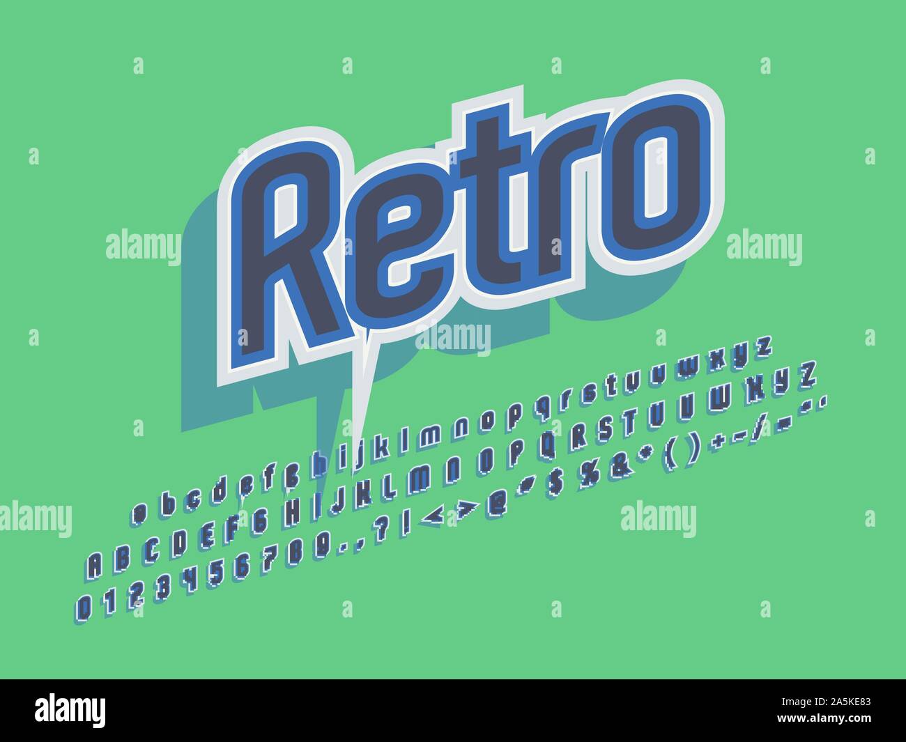 Retro color font and alphabet. Stock vector Stock Vector Image & Art ...