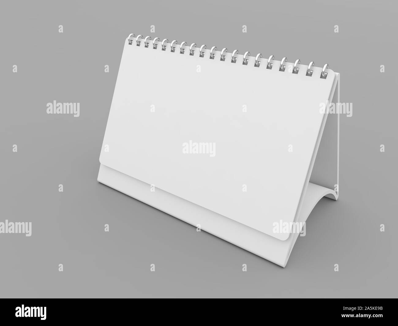 Desktop calendar mockup on gray background. 3d render illustration ...