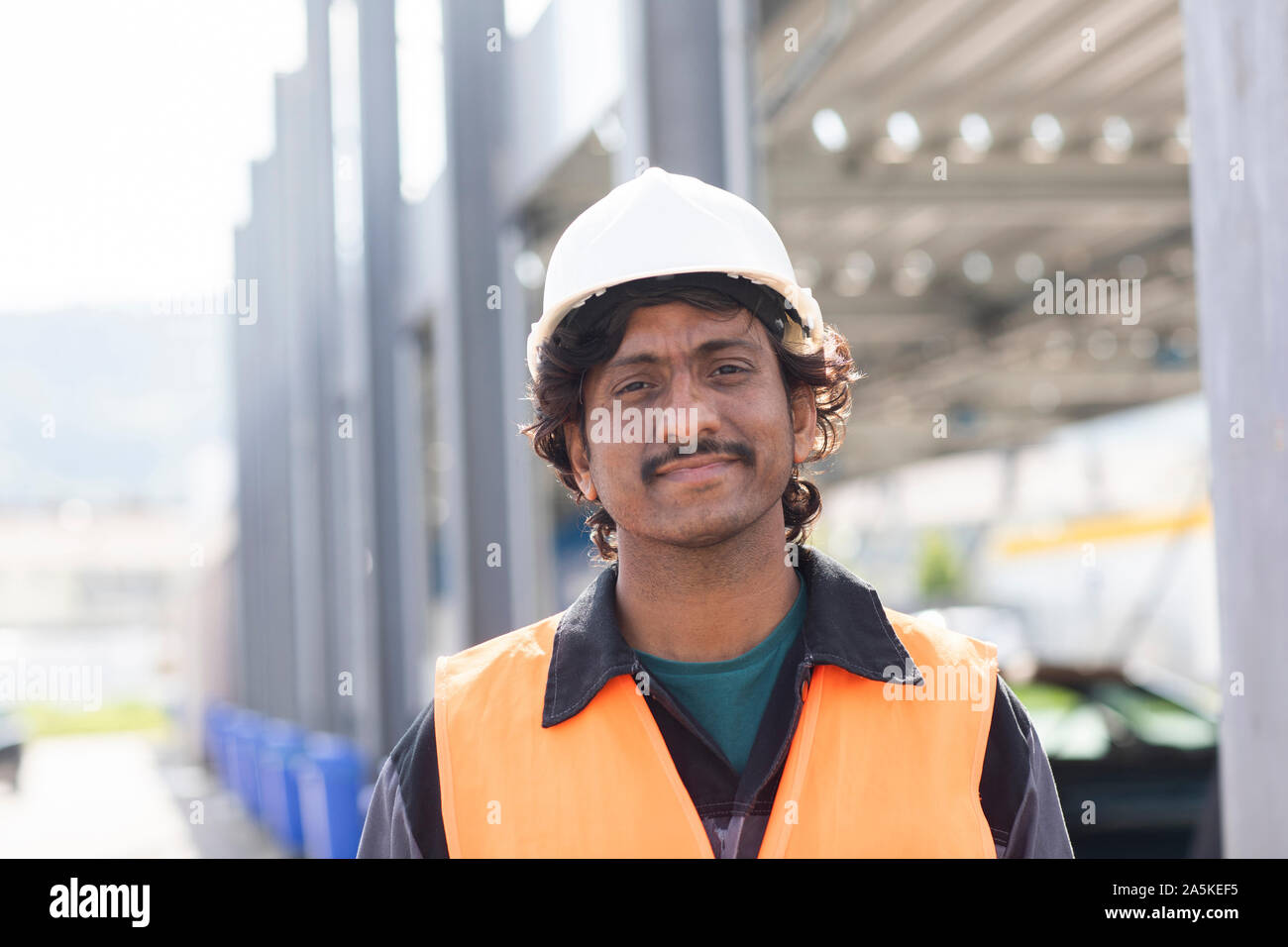 Male engineer on construction site, head and shoulder portrait Stock ...