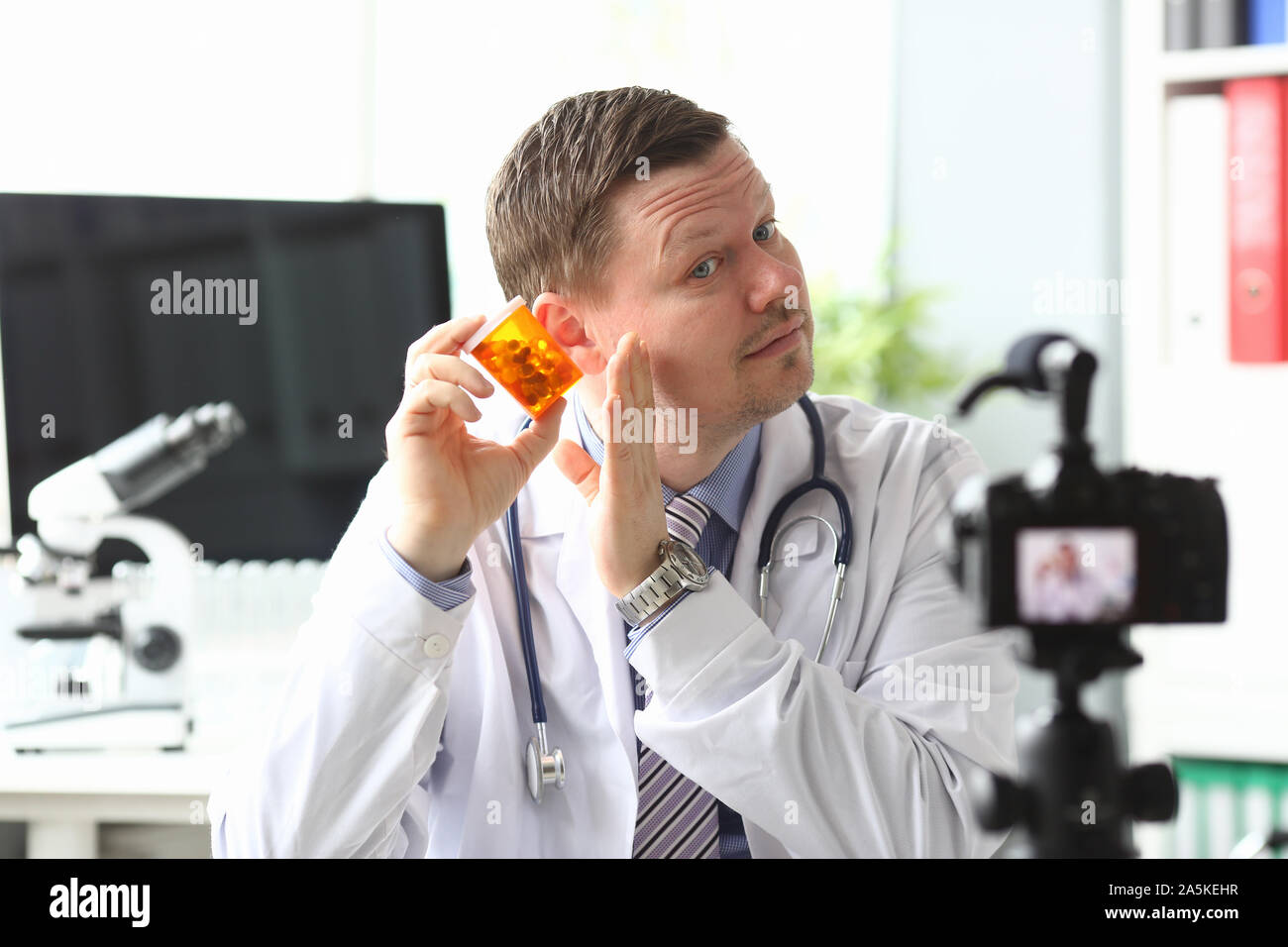 Smart concentrated doctor Stock Photo - Alamy