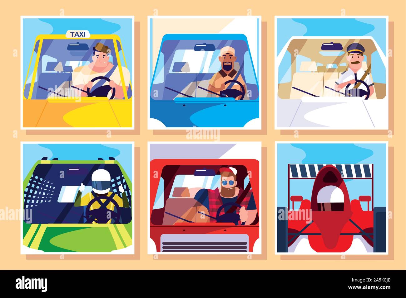 Professional truck drivers Stock Vector Images - Alamy