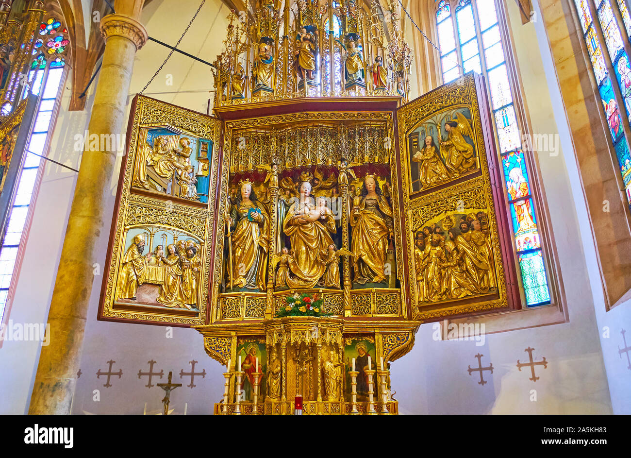 HALLSTATT, AUSTRIA - FEBRUARY 25, 2019: The outstanding medieval ...