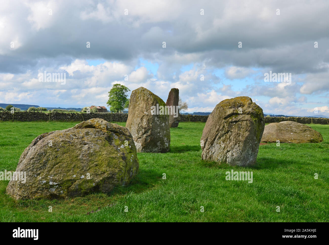 Long Meg stone circle, Cumbria Stock Photo - Alamy