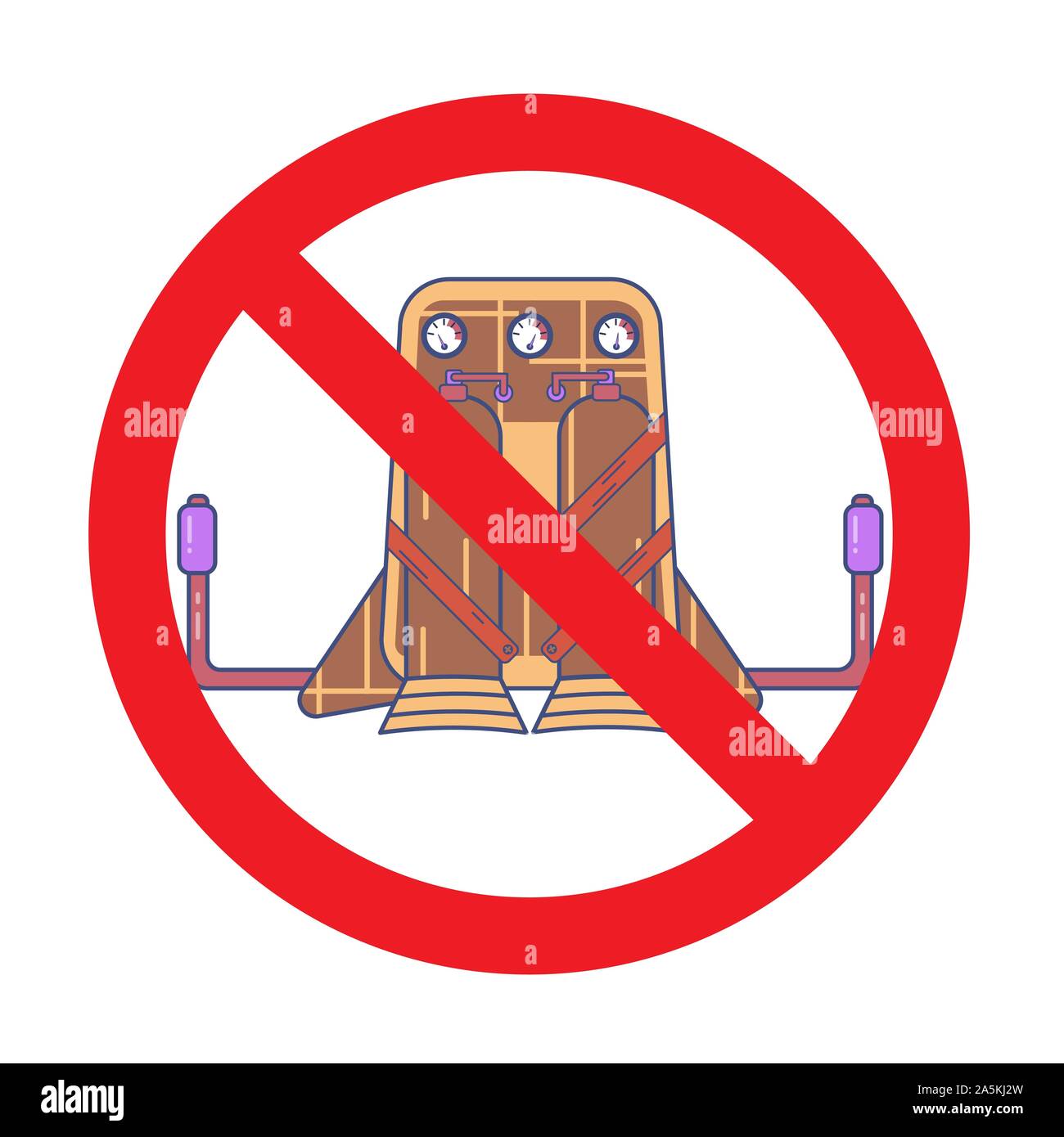 Colored jetpack drawn in flat style isolated on a white background in ...