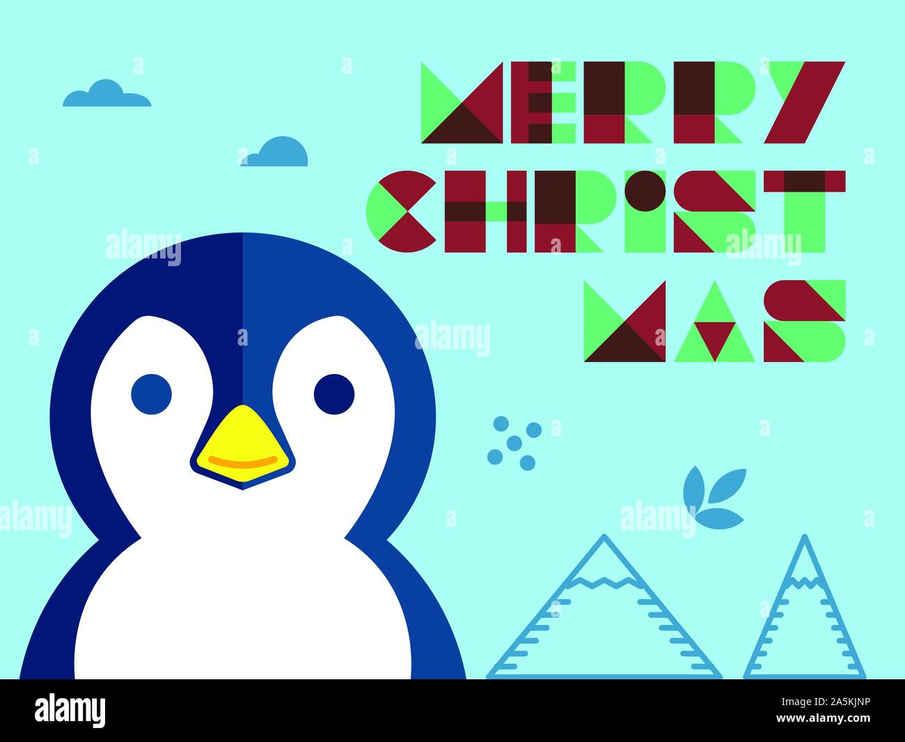 Flat style penguins Stock Vector Images - Alamy